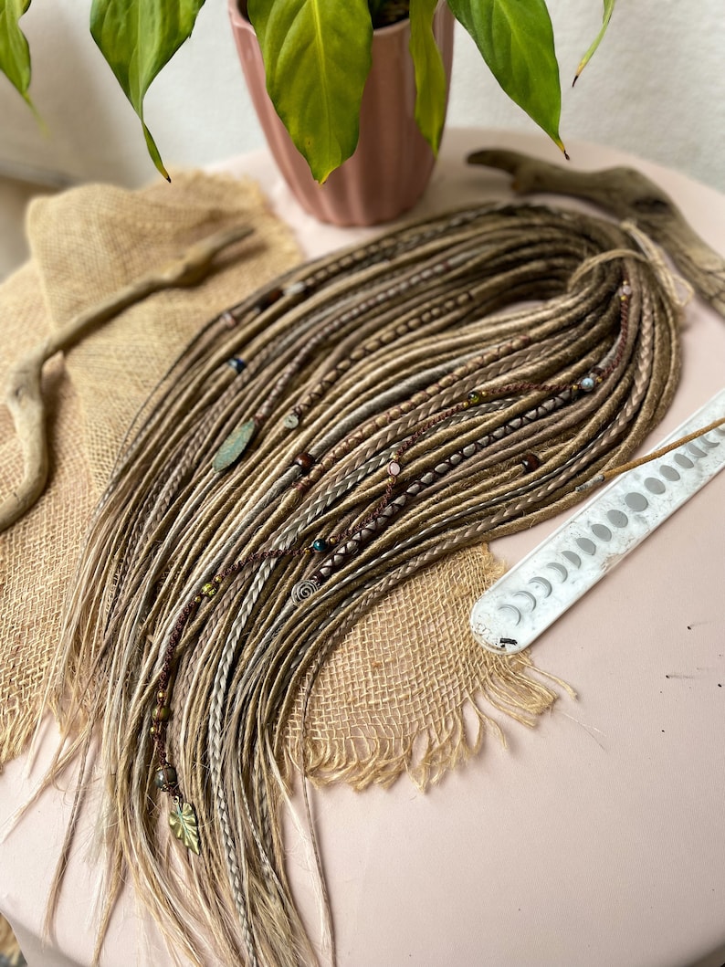 Aura Synthetic Dreadlocks Extensions Set, Dirty Blond and Ash Gray ...