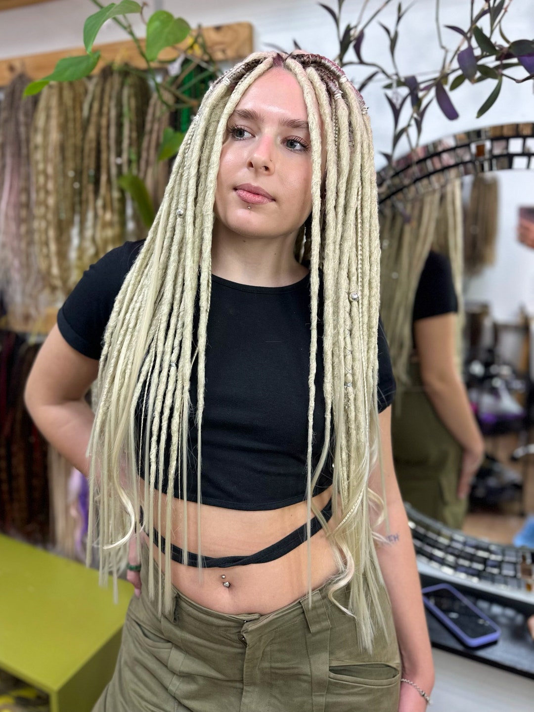 Synthetic Dreadlocks, RAVE GIRL Set, Natural Blond Shades Dreads ...