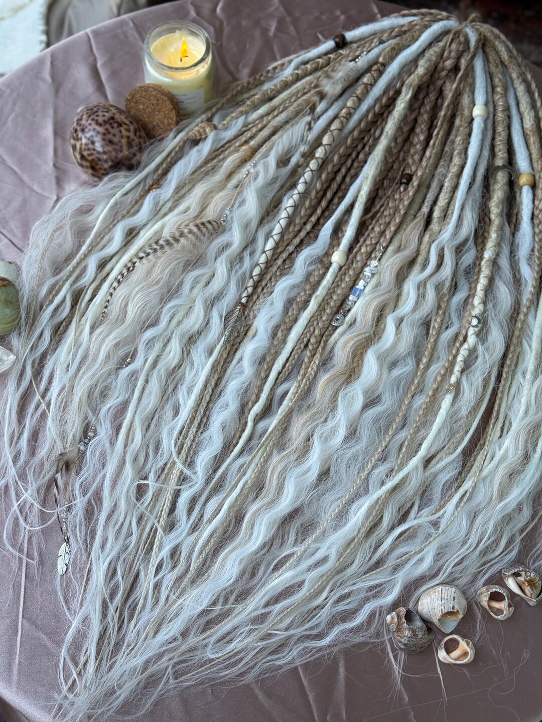 Blonde Ombre Synthetic Dreadlocks Extensions, Wedding Boho Style, With ...