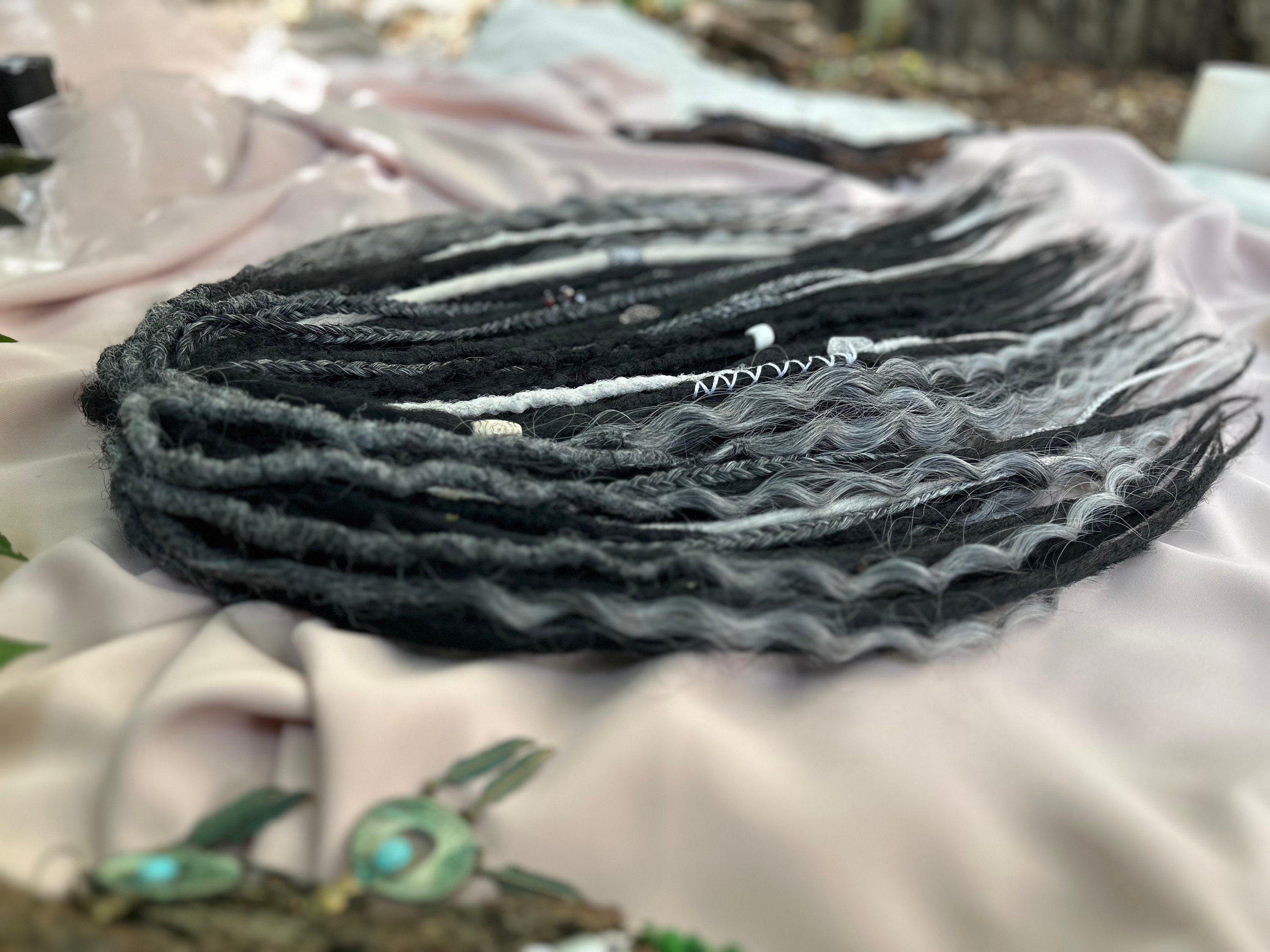 Synthetic Dreadlocks Dark Side of the Moon Set White Grey - Etsy