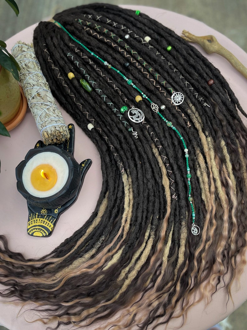 Synthetic Dreadlocks, SHANTARAM SET, Dark Brown and Dirty Blond Dreads ...