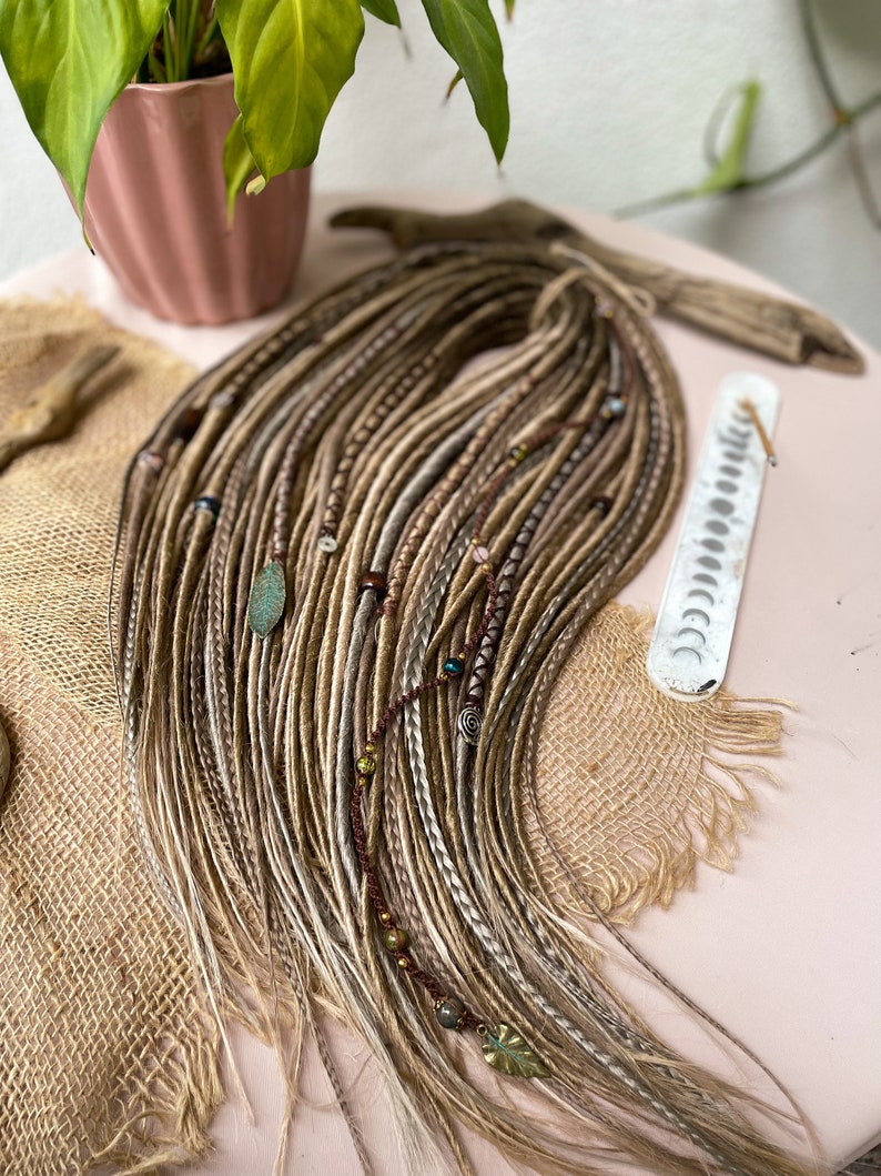 Aura Synthetic Dreadlocks Extensions Set, Dirty Blond and Ash Gray ...