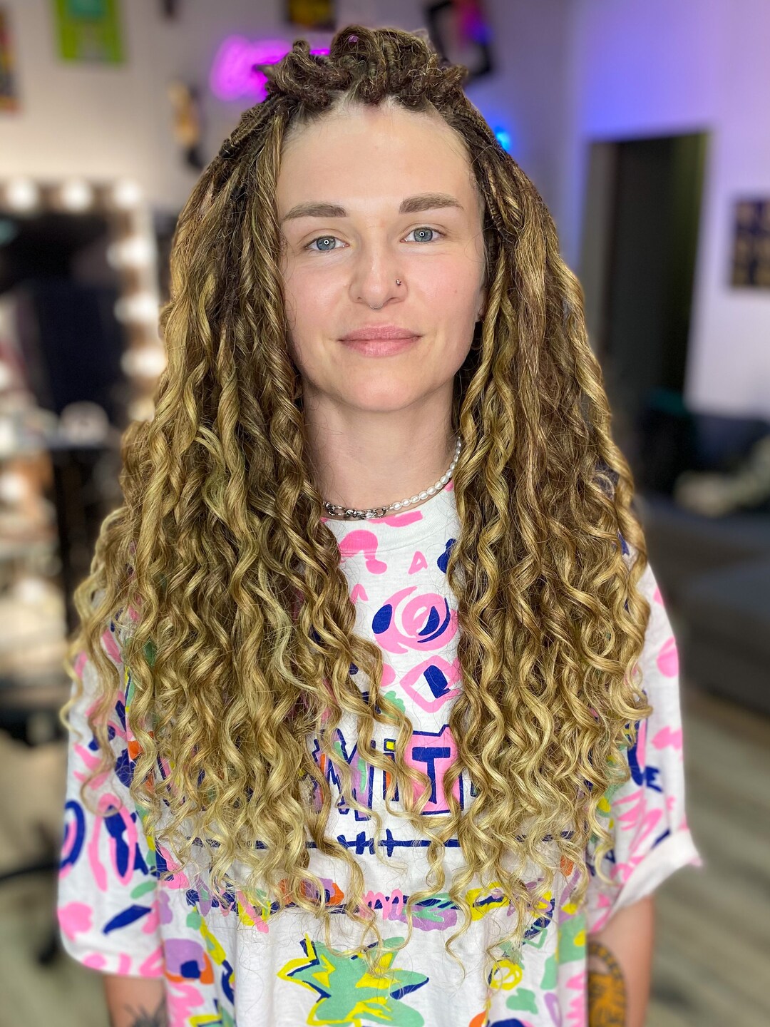 Jessica Style Synthetic Curly Dreads, Blonde Ombre Dreadlock Extensions ...