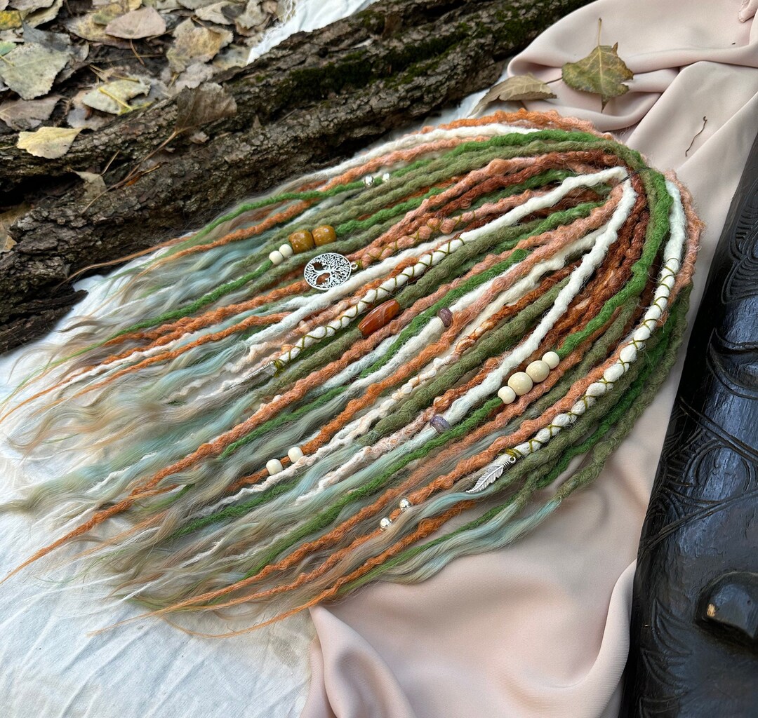 Temporary Locs, Triunity Set, White, Ginger and Light Olive Green ...