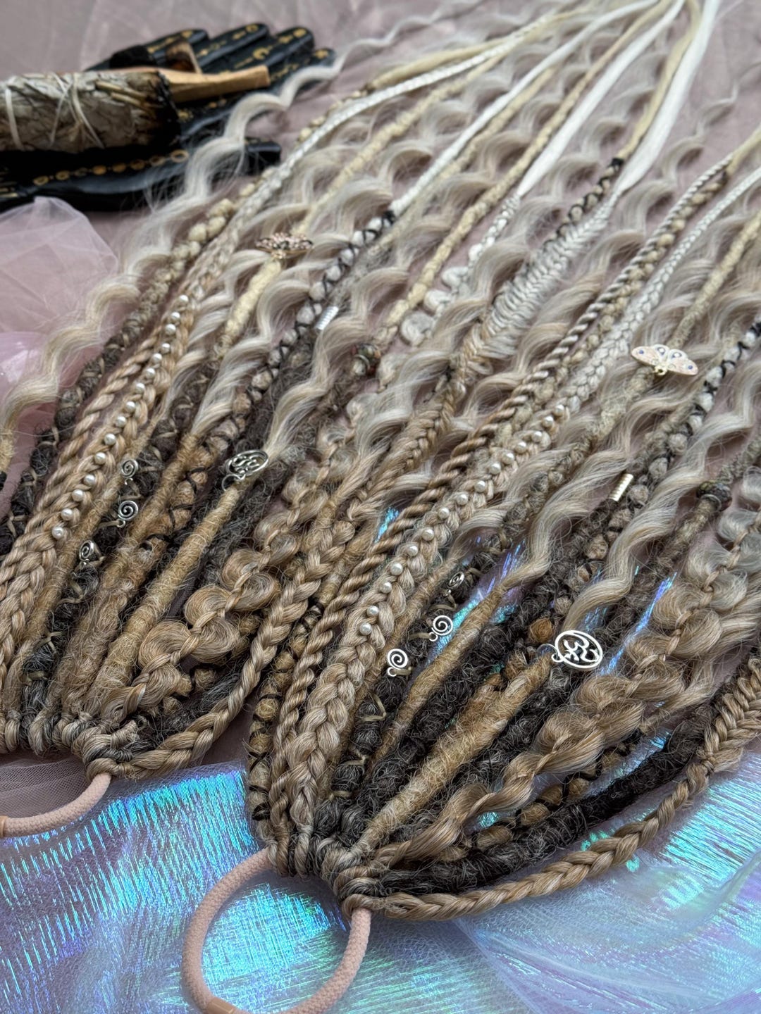 Ponytail Dreadlocks Extensions, Hair Tie Blonde & Dark Brown Dreads ...