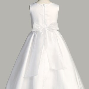 Girls White Satin First Communion Dress W/ Crystal Organza Skirt 199 - Etsy