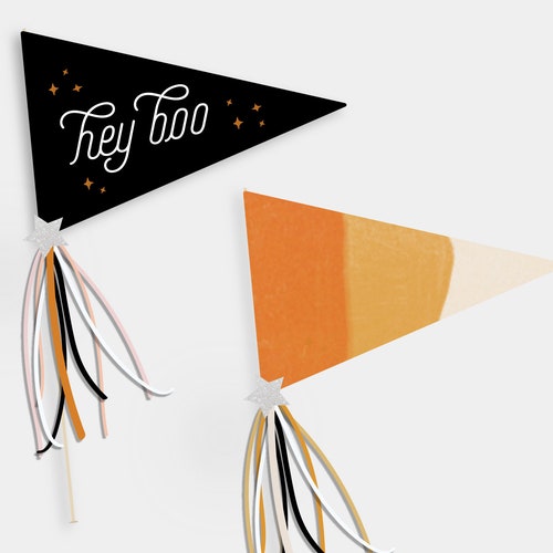 Halloween Pennant Flag Banner Hey Boo Instant Printable - Etsy