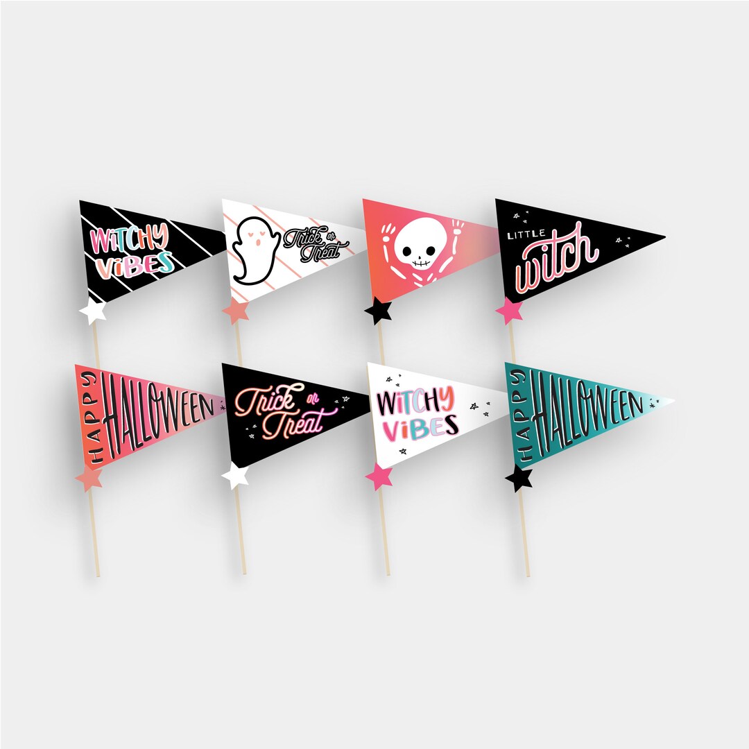 Halloween Pennant Flag Banner Boo Trick or Treat Wicked Boo Basket ...