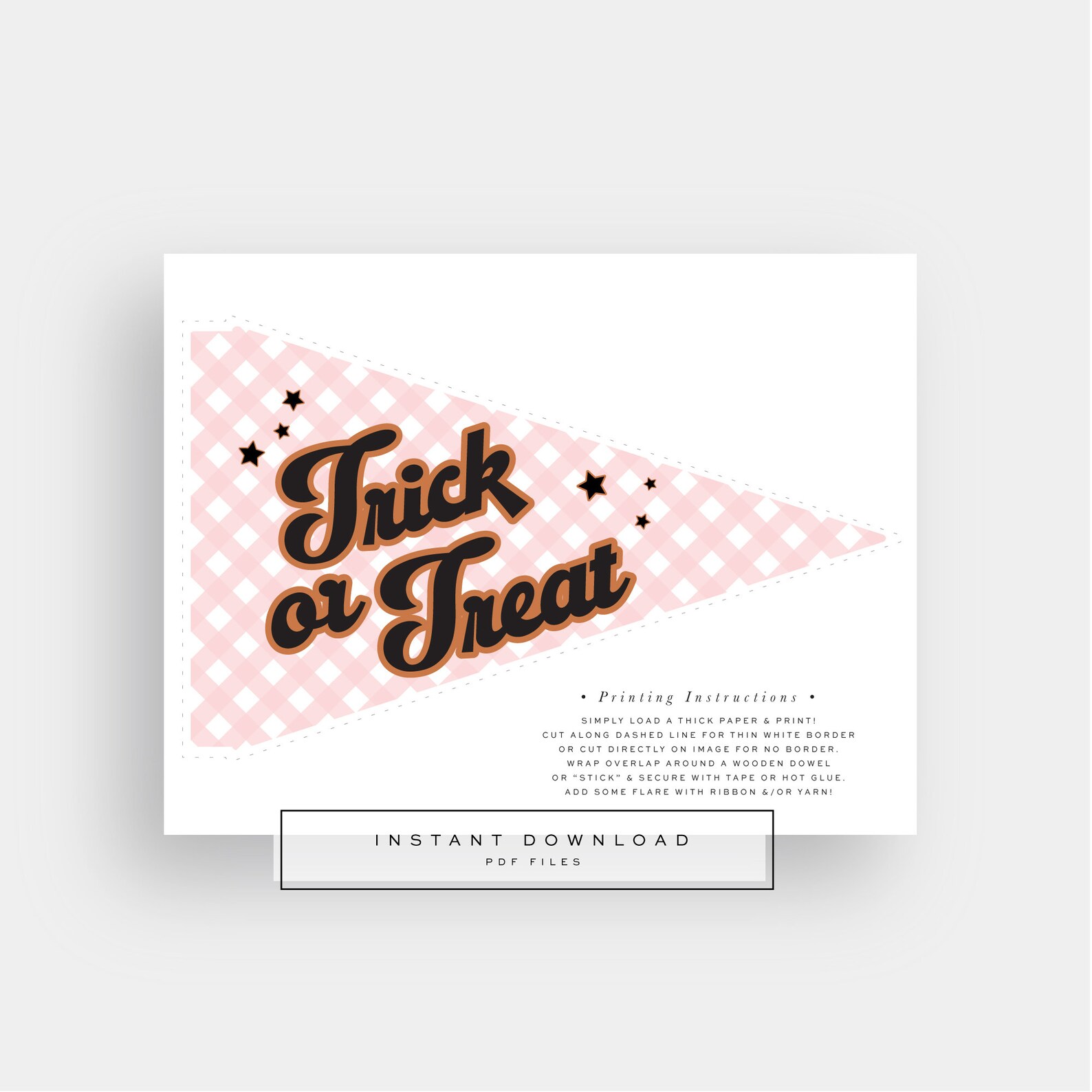 Halloween Pennant Flag Banner Boo Trick or Treat Instant Printable - Etsy