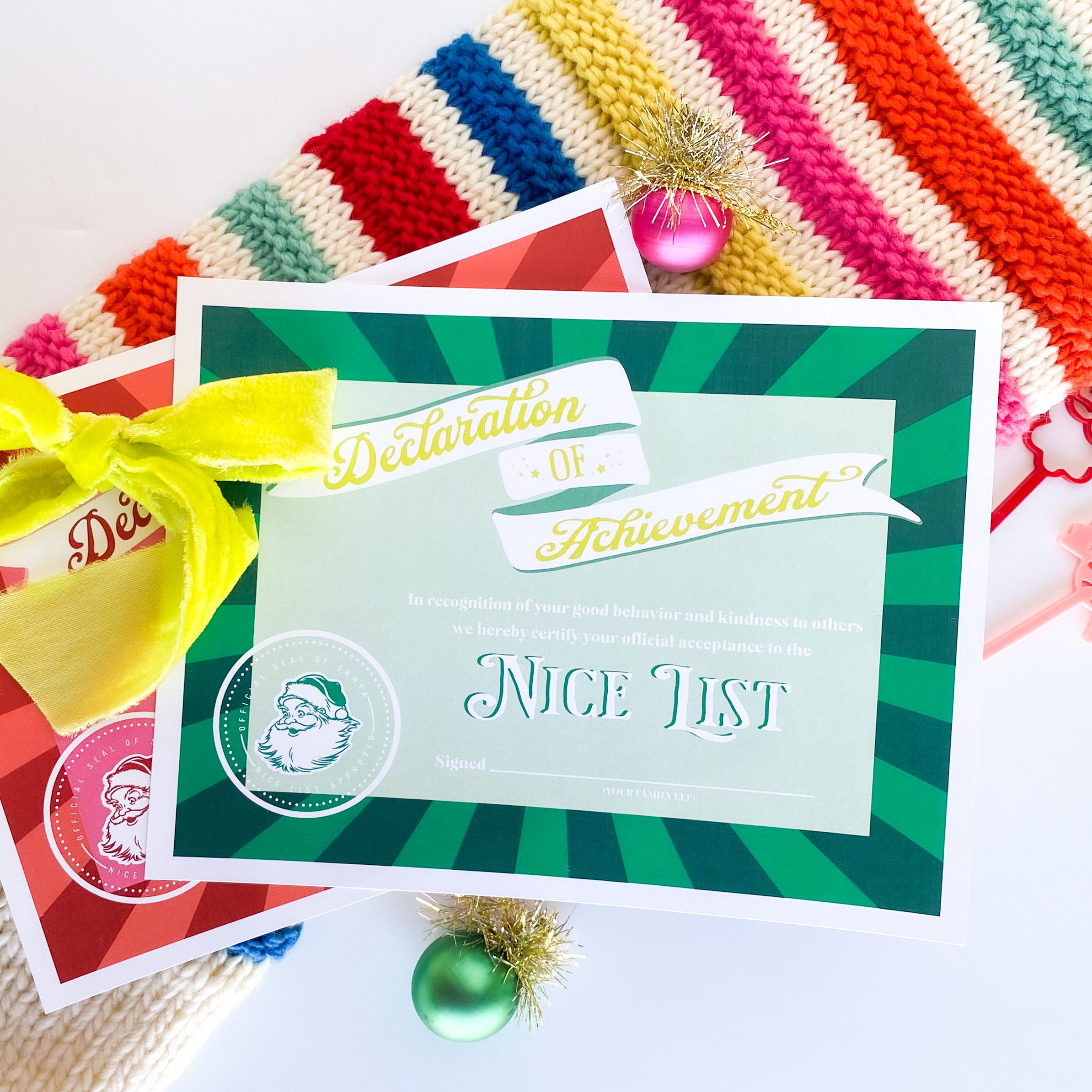 Elf Certificate Santa Nice List on the Holiday Scavenger Hunt Ticket ...