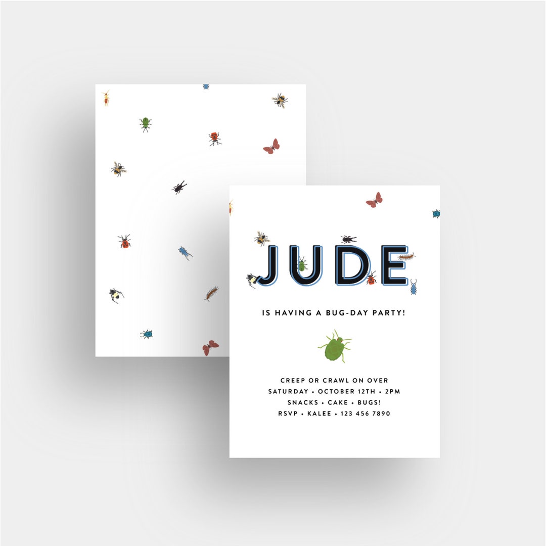 Buggin' Out Modern Bug Insect Party Invitation Nature Birthday Invite ...