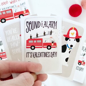 Fire Truck School Valentine Kids Emergency Vehicle Instant Download ...