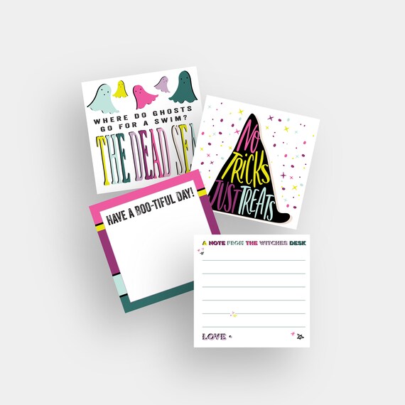 Halloween School Printables Lunch Box Note Cards Notes Pennant - Etsy