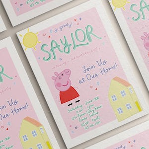 Peppa Pig Invitation Invite Birthday Party Celebration Muddy Puddles ...