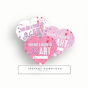 Heart Art Valentine's Day Classroom Card Heart Instant Download Kids ...