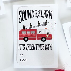 Fire Truck School Valentine Kids Emergency Vehicle Instant Download ...