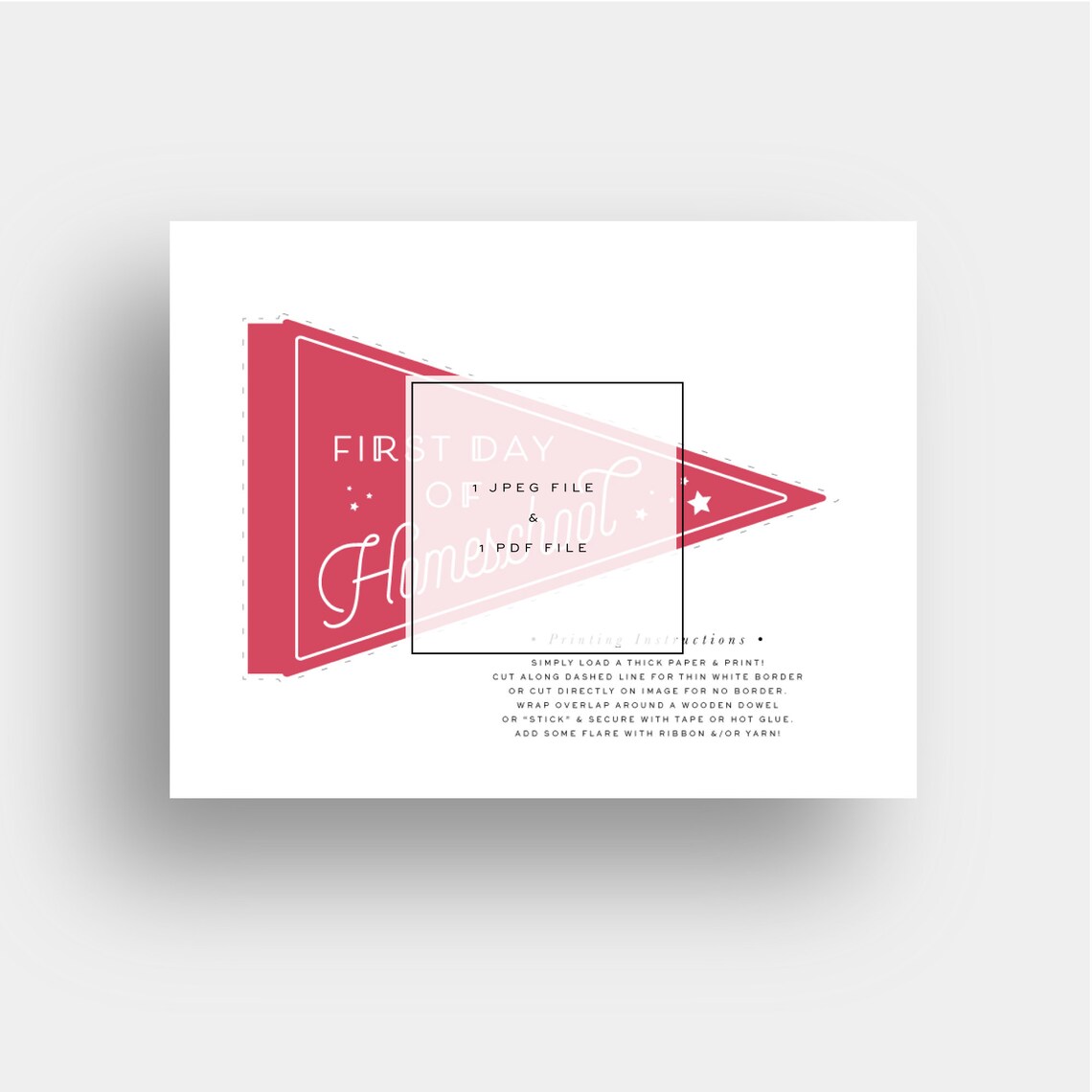 Pennant Flag Printable First Day of Homeschool School Grade - Etsy