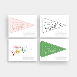 Last Day of 1st Grade School 2021 First Day of Summer Pennant Flag ...