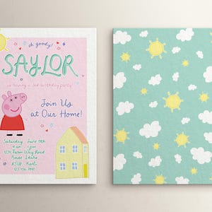 Peppa Pig Invitation Invite Birthday Party Celebration Muddy Puddles ...