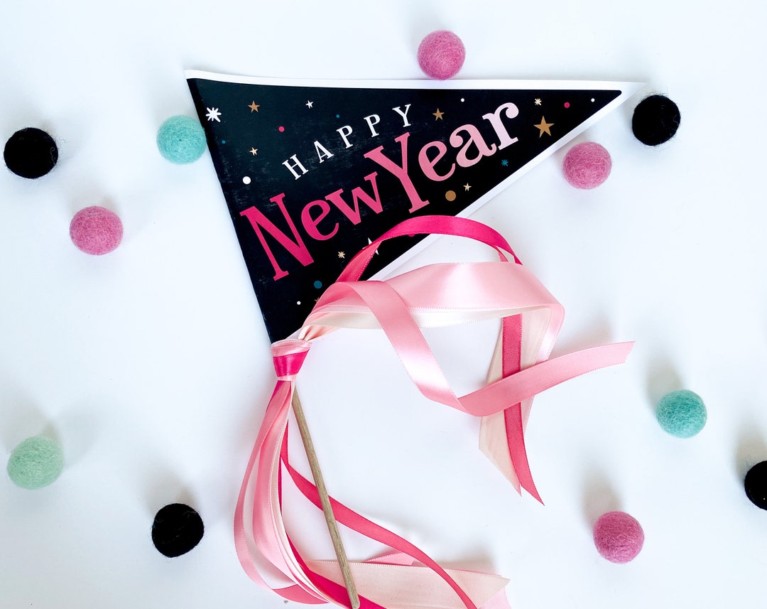 New Years Eve Pennant Flag Holiday Banner Instant Printable Download - Etsy
