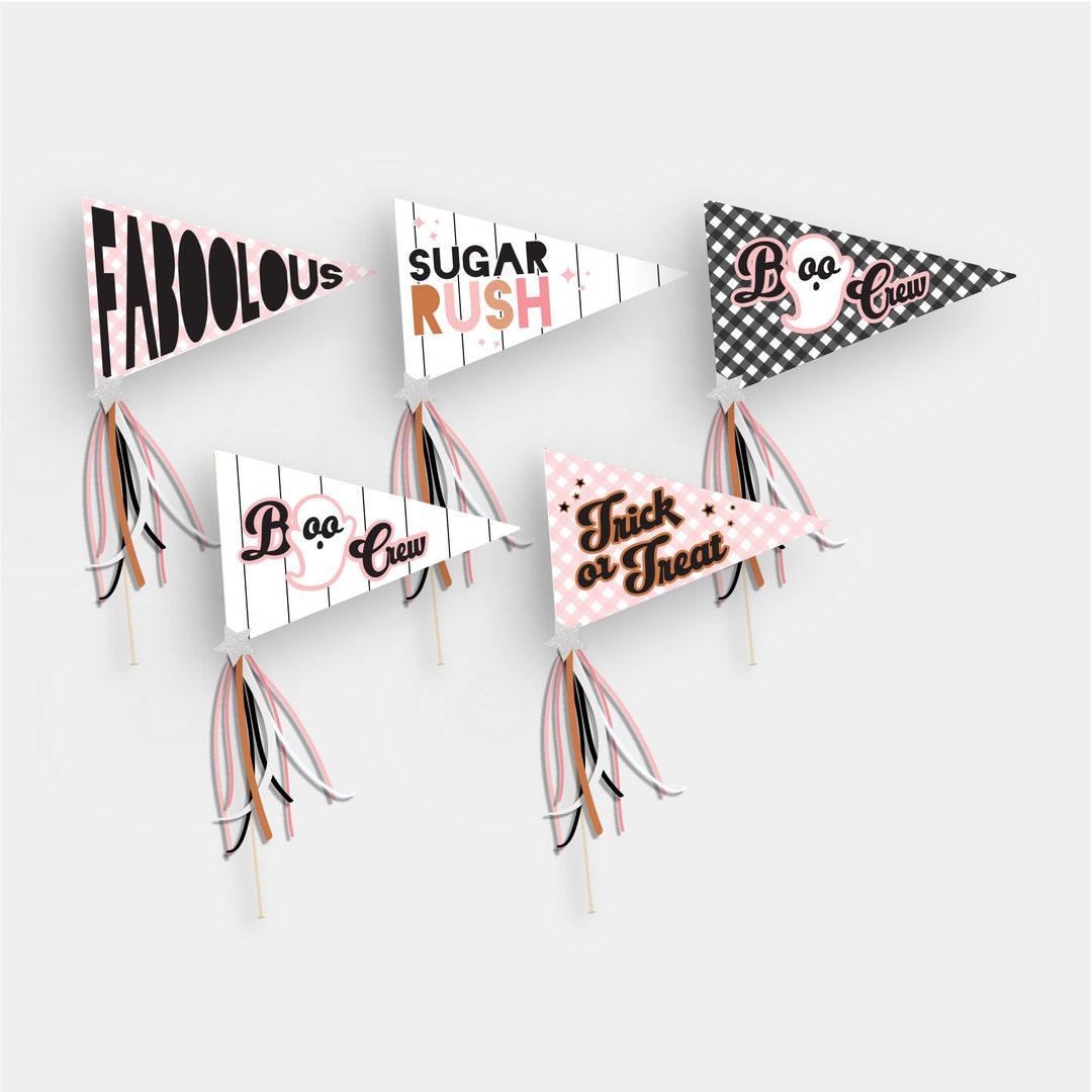 Halloween Pennant Flag Banner Boo Trick or Treat Instant Printable ...