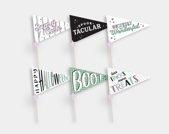 Halloween Pennant Flag Banner Boo Trick or Treat Wicked Boo | Etsy
