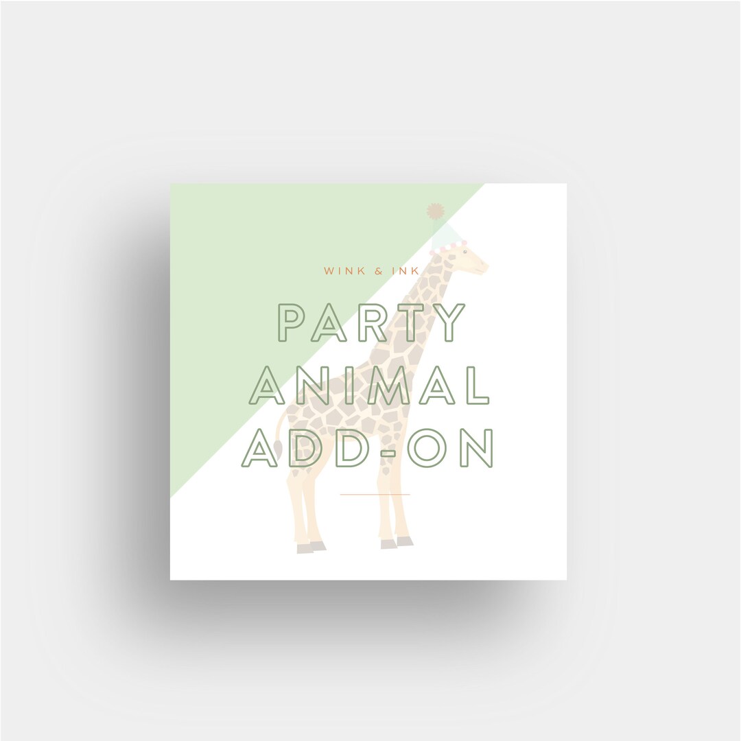 Party Animal Add on for Invitation / Invitation Package / Let's Get ...