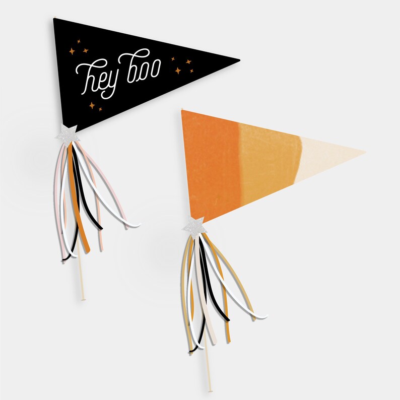 Halloween Pennant Flag Banner Hey Boo Instant Printable - Etsy