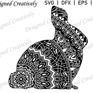 Bunny Mandala SVG, Rabbit Mandala SVG, Rabbit SVG, Bunny Svg, Bunny ...