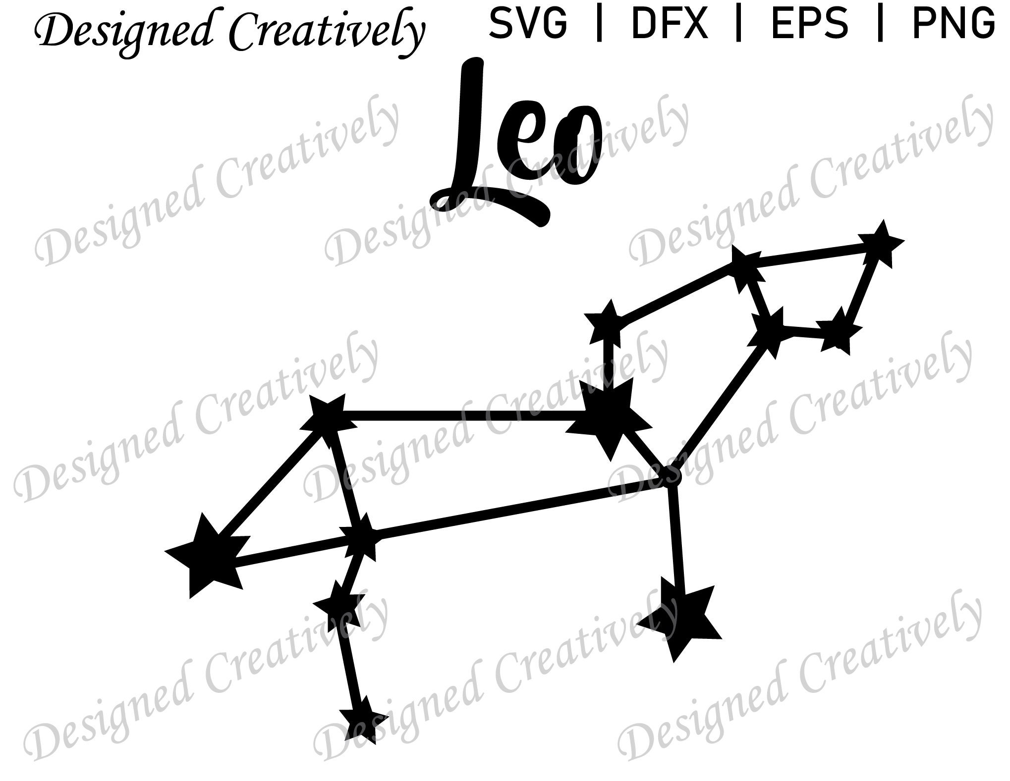 Leo Zodiac Sign SVG, Leo SVG, Stars SVG, Celestial Svg, Zodiac Svg ...