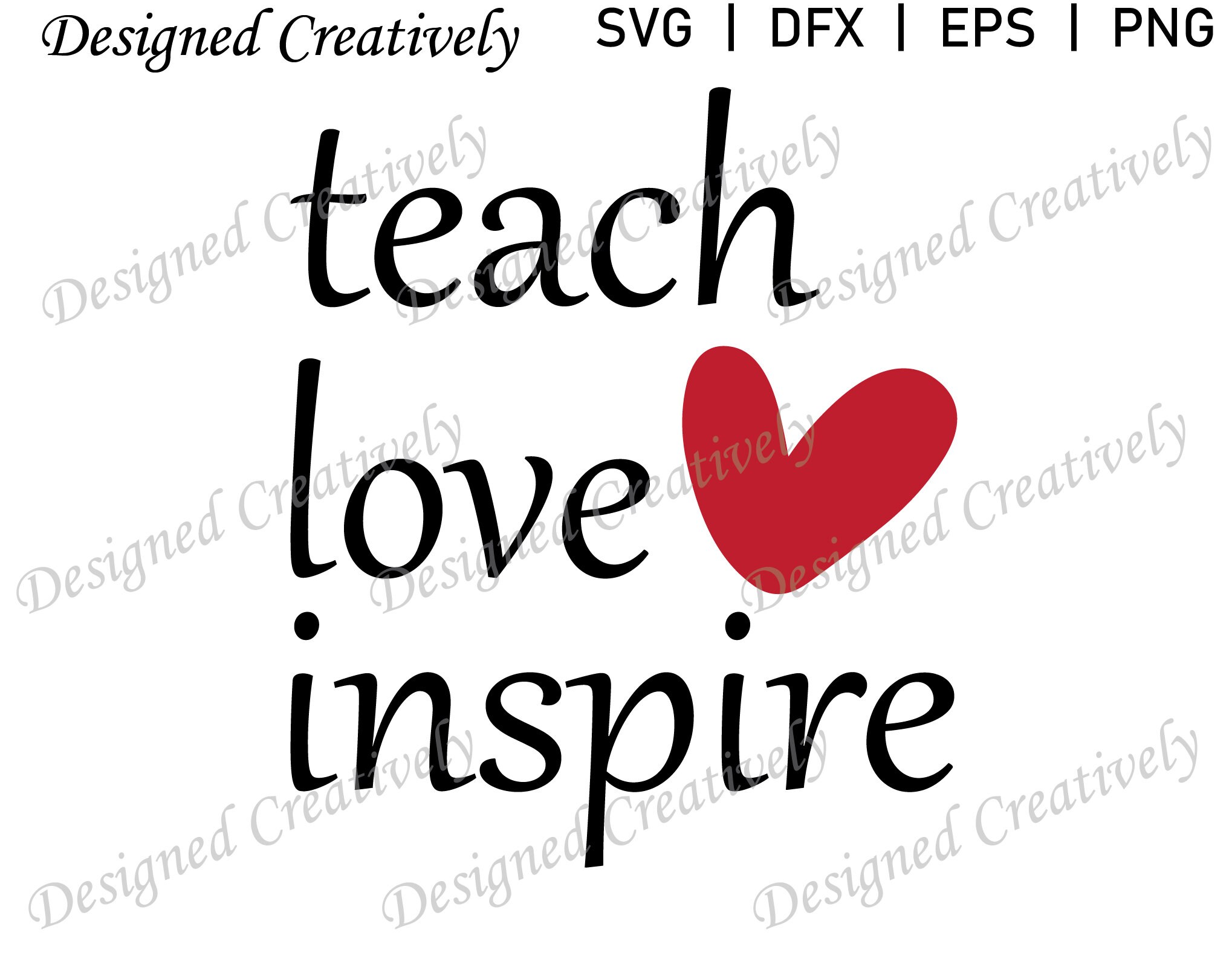 Teacher SVG Teach Love Inspire SVG Teacher T-shirt Svg - Etsy
