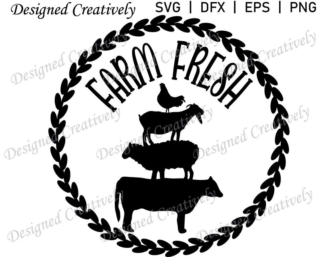 Farm Fresh SVG, Farm Animal SVG, Animal SVG, Cow Svg, Goat Svg, Chicken ...