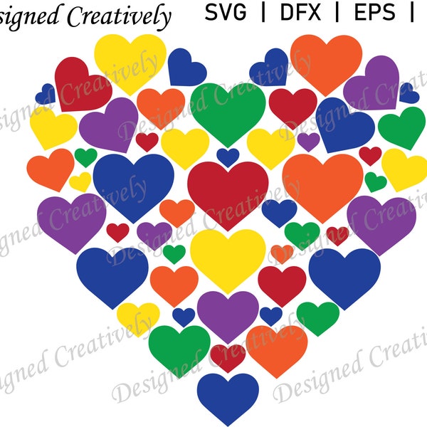 Rainbow Hearts - Etsy