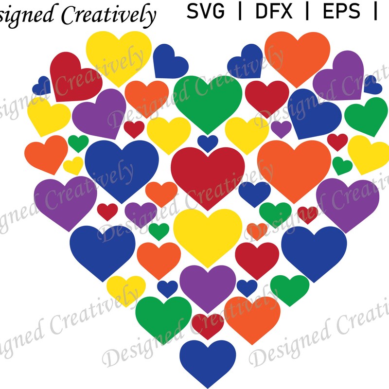 Rainbow Hearts - Etsy