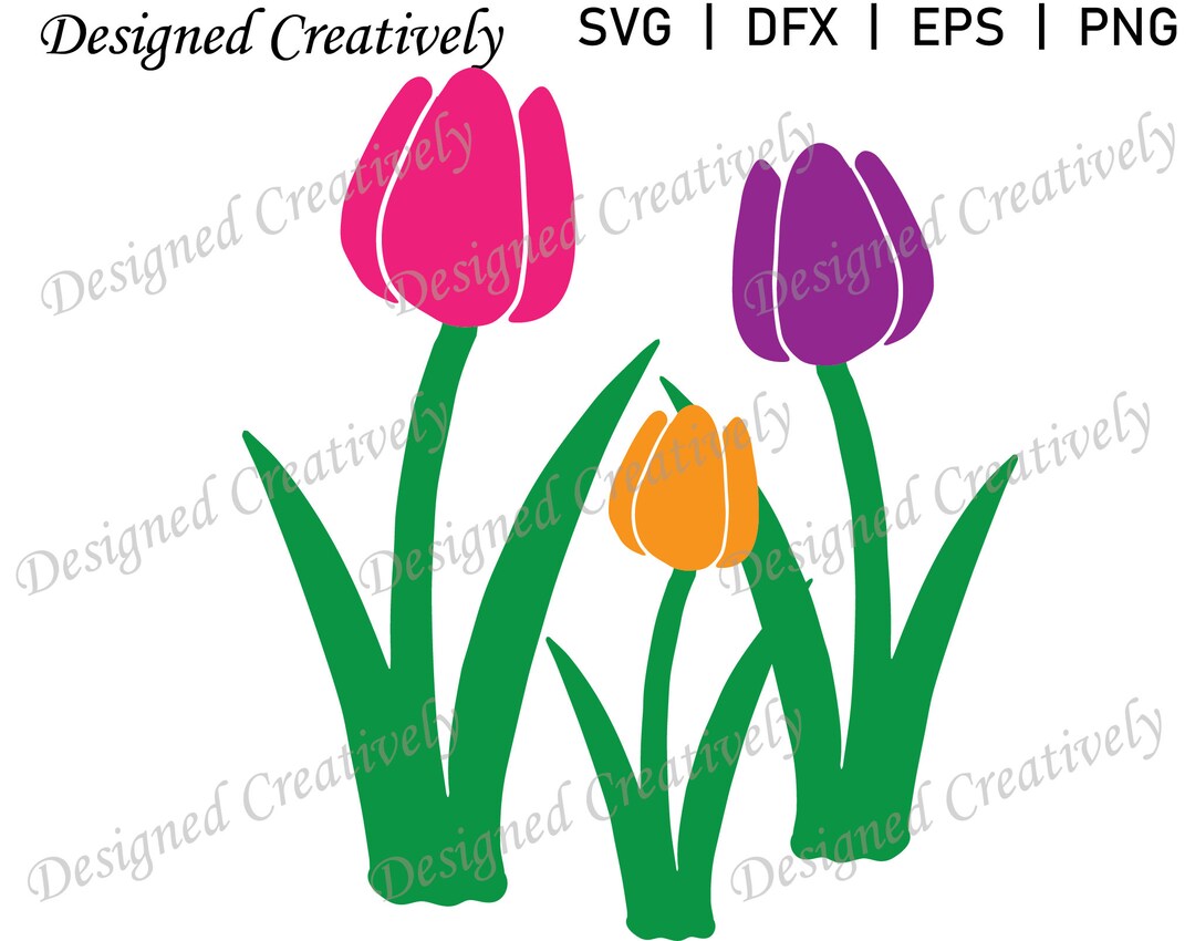 Tulips SVG, Flower SVG, Spring Flowers SVG, Flowers Svg, Flower Cut ...