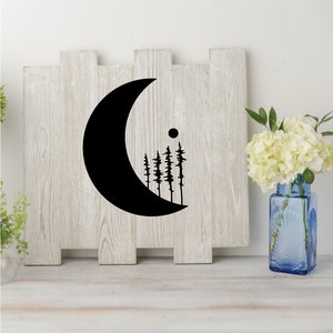 Moon and Tree Svg, Moon SVG, Quarter Moon SVG, Full Moon SVG, Tree Svg ...