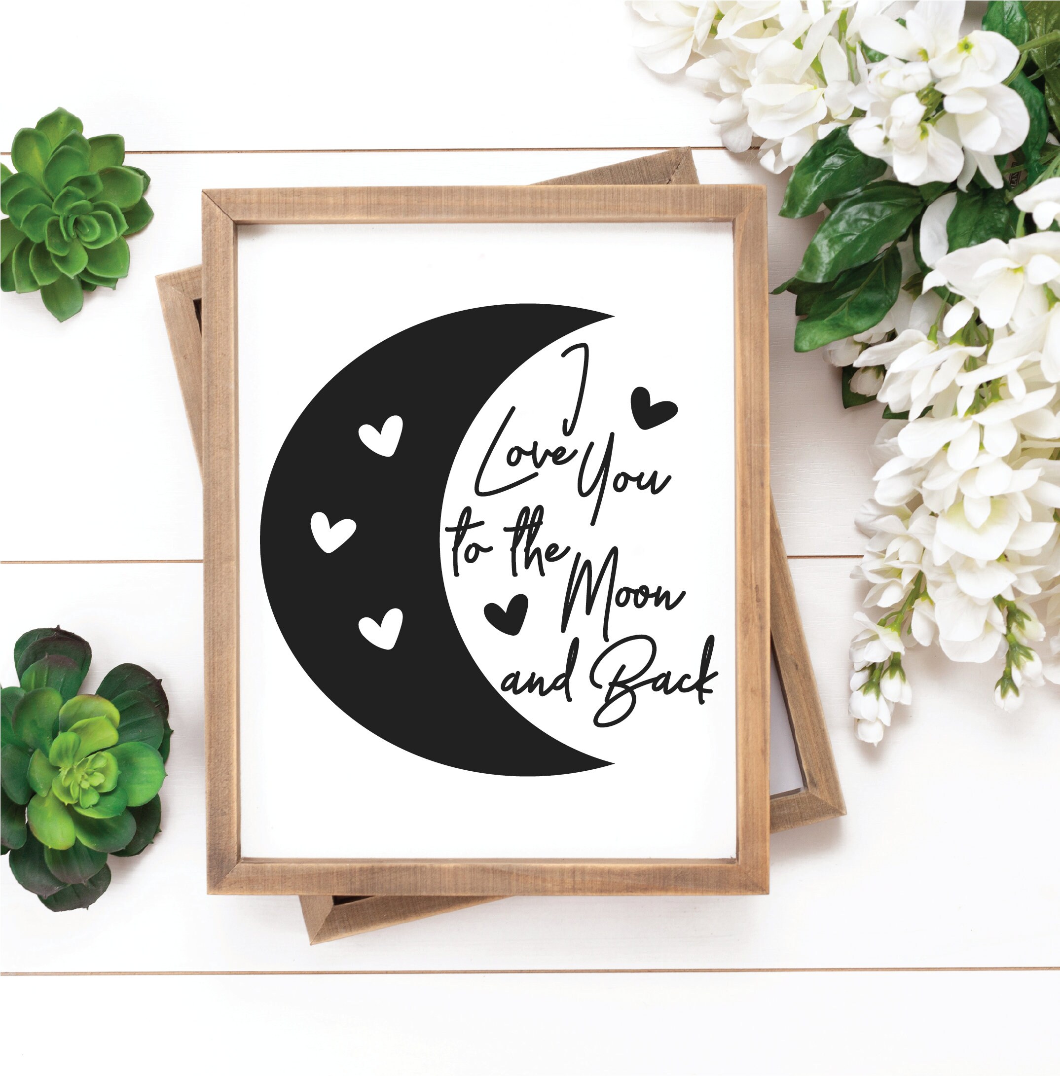 Love You to the Moon and Back SVG Moon SVG Heart SVG Love | Etsy