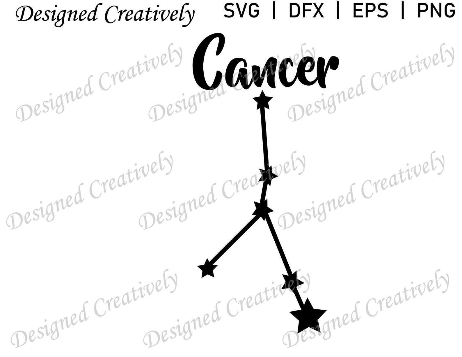 Cancer Zodiac Sign SVG Cancer SVG Stars SVG Celestial Svg | Etsy