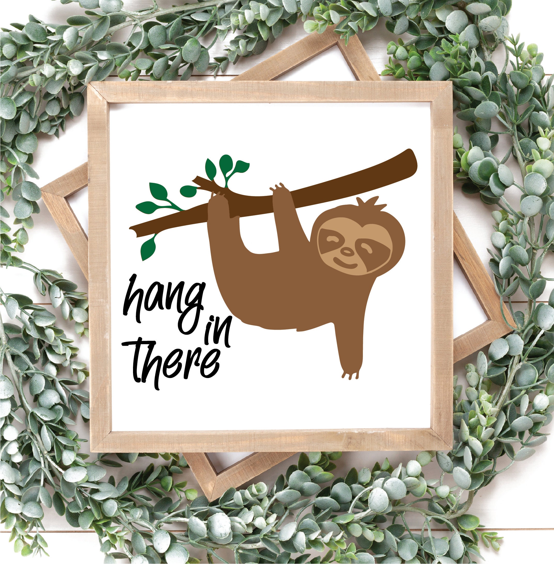 Hang in There SVG, Sloth SVG, Hanging Sloth SVG, Sloth Clipart, Hang in ...