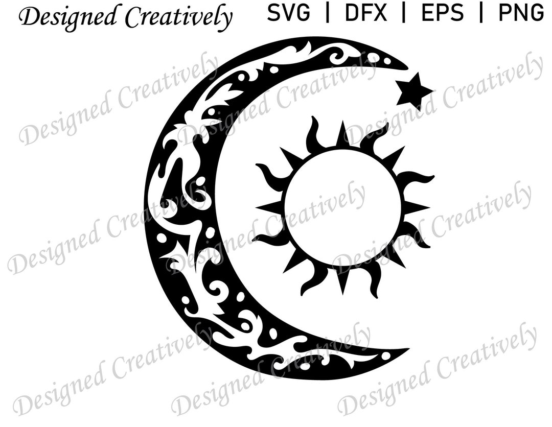 Sun Moon and Stars Svg, Moon SVG, Sun SVG, Stars SVG, Celestial Svg ...