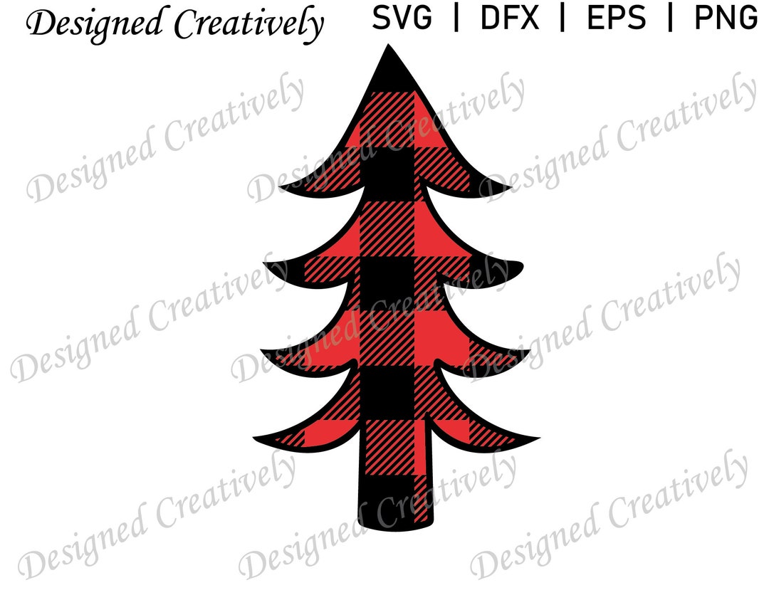 Tree SVG, Plaid Tree SVG, Evergreen Tree SVG, Trees Svg, Christmas Tree ...