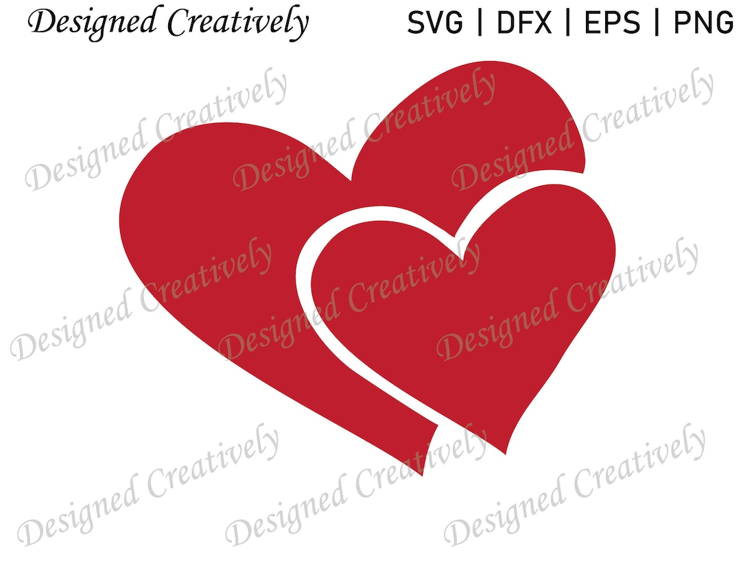 Valentine Heart SVG, Valentine Double Heart SVG, Valentine SVG, Heart ...