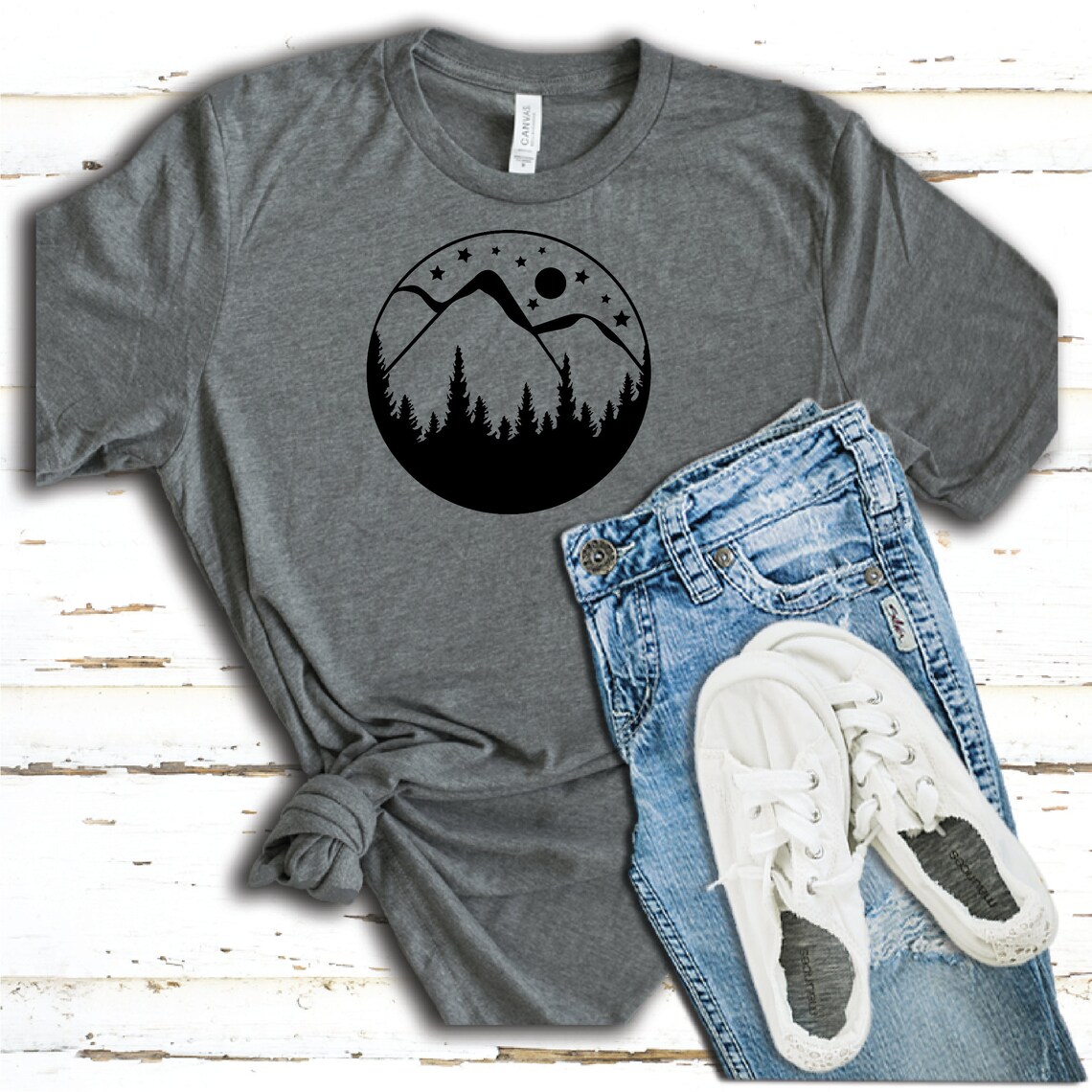 Moon and Tree Svg Moon SVG Mountains SVG Full Moon SVG - Etsy Canada