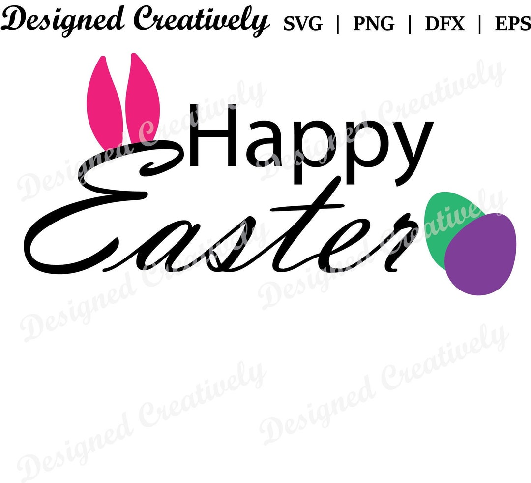 Feliz Pascua SVG, Pascua SVG, Conejo de Pascua SVG, Huevos de Pascua ...