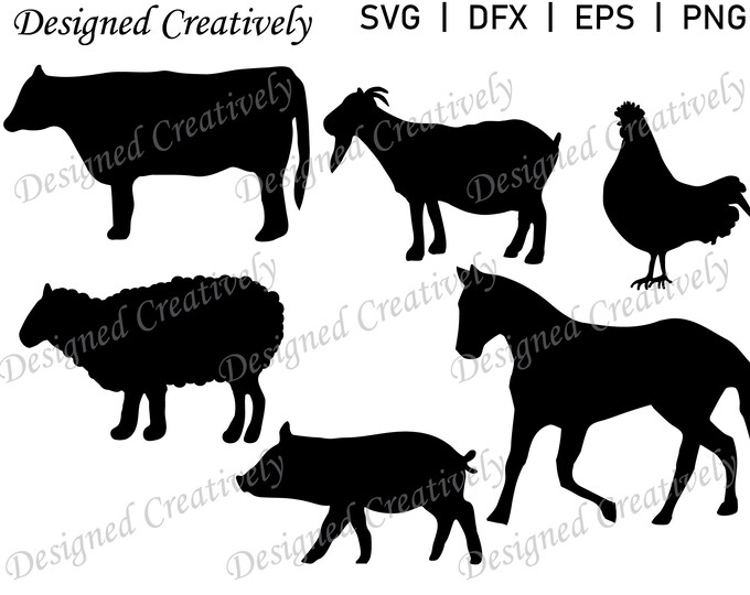 INSTANT Download. Stick Figure Farm Animals Svg Cut Files and Clip Art ...