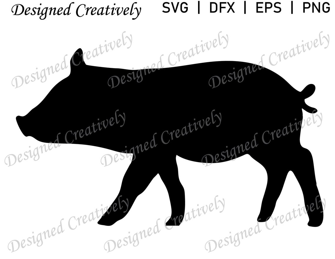 Pig SVG, Pig Silhouette SVG, Piggy SVG, Farm Pig Svg, Farm Animal Svg ...