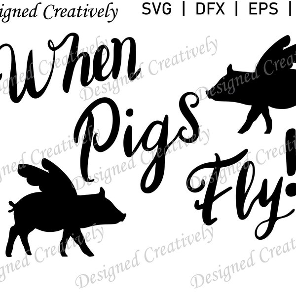 When Pigs Fly Svg - Etsy