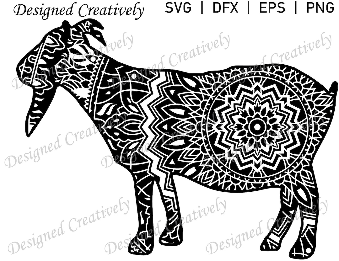 Goat Mandala SVG, Goat Zentangle SVG, Goat SVG, Farm Animal Mandala Svg ...