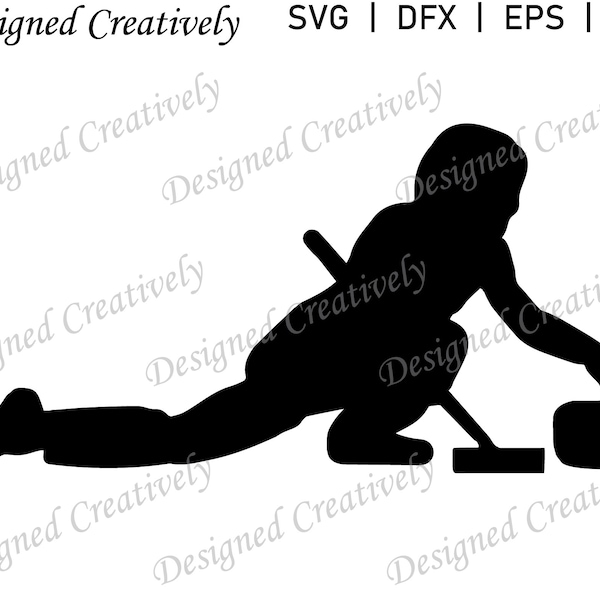 Curling Sport Svg - Etsy