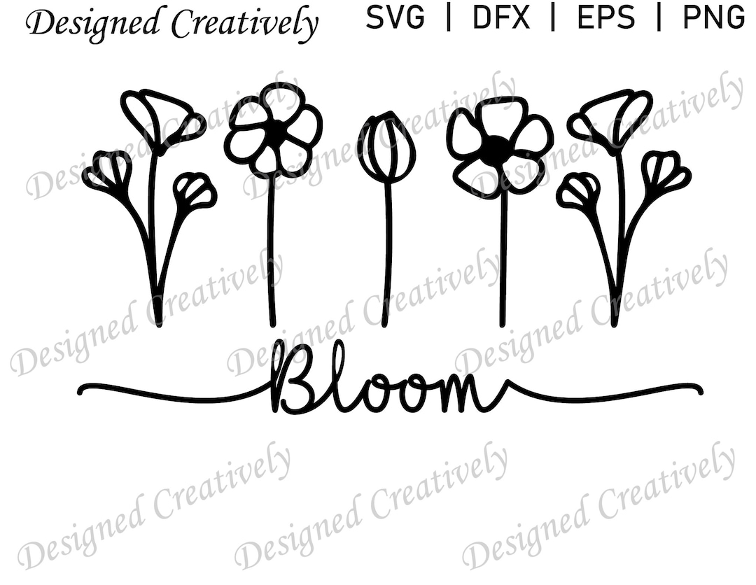 Bloom SVG, Flower SVG, Flowers SVG, Flower Doodle Svg, Nature Svg ...